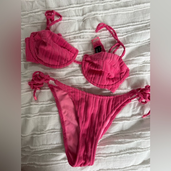 triangl swimwear | Swim | Triangl Balconette Bikini Set In A Hot Pink ...